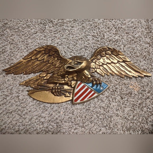 Wall Decor | Vintage Gold Eagle Wall Decor With Shield In Bellamy Style ...